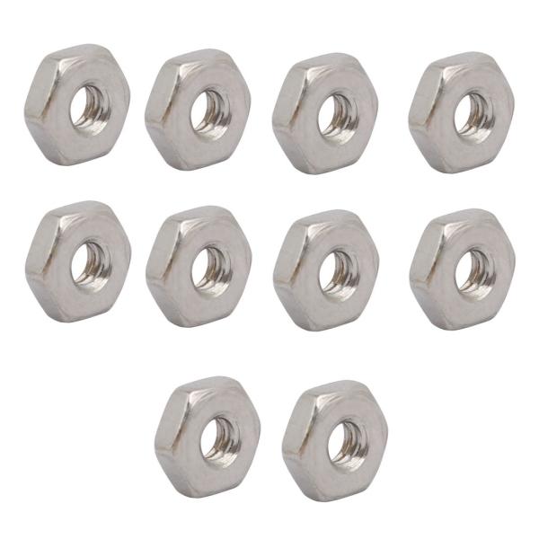 【本商品は海外出荷】お届けは通常20-30日を頂いております。製品名：六角ナット; パッケージ内容：六角ナット10個入りメインカラー：シルバートーン; 材質：304ステンレススチール重量：9g; 寸法： 8 x 2.8mm（W×T）測定シス...