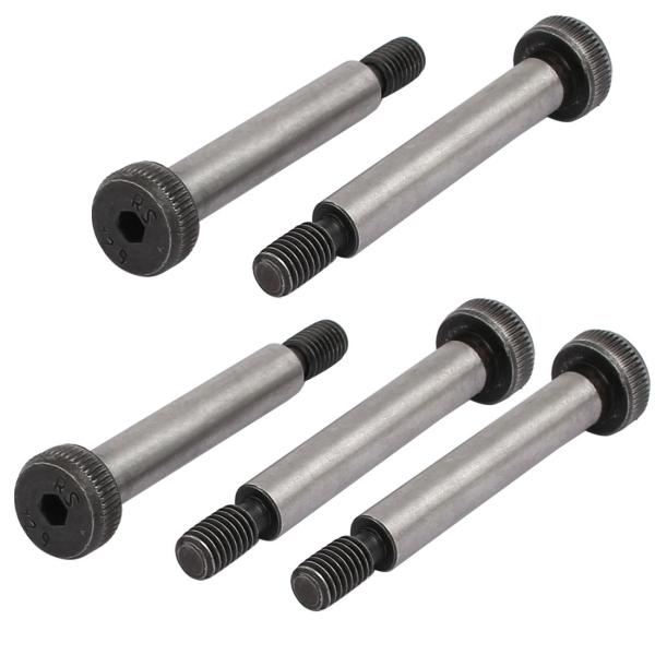 【本商品は海外出荷】お届けは通常20-30日を頂いております。製品名：ショルダーボルト; パッケージ内容：ショルダーボルト5個入りメインカラー：シルバートーン、ブラック; 材質：40Cr合金鋼; 仕上げ：黒酸化物; 重量: 58g頭部スタイ...