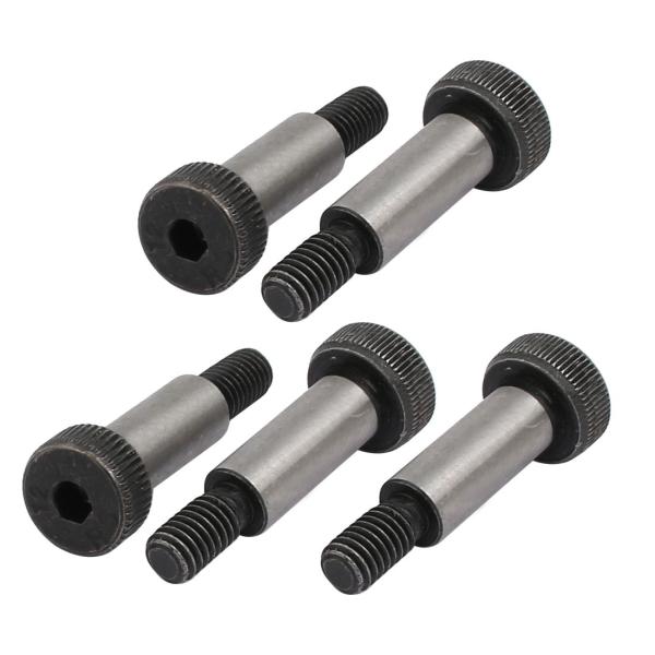 【本商品は海外出荷】お届けは通常20-30日を頂いております。製品名：ショルダーボルト; パッケージ内容：ショルダーボルト5個入りメインカラー：シルバートーン、ブラック; 材質：40Cr合金鋼; 仕上げ：黒酸化物; 重量: 77gドライブタ...