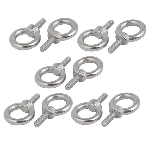 【本商品は海外出荷】お届けは通常20-30日を頂いております。品名：アイボルト；パッケージ: 10個xアイボルトカラー:シルバートーン；素材： 304ステンレス；グレード: 6.8;重さ: 64gスレッド直径: M4;スレッド長さ: 11m...