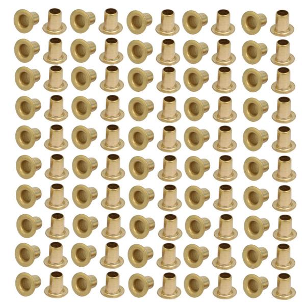 【本商品は海外出荷】お届けは通常20-30日を頂いております。製品名：ナットリベット; パッケージ内容：ナットリベット100個入リ(+/-2%)メインカラー：ゴールドトーン; 材質：真ちゅうメッキ金属重量：13gボディー外径：M3身長：4mm