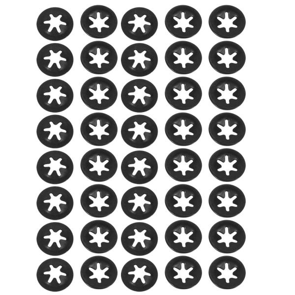 【本商品は海外出荷】お届けは通常20-30日を頂いております。製品名：スターロックワッシャー; パッケージ内容：スターロックワッシャー40個入りメインカラー：ブラック; 材質：金属重量：4g; ファスナータイプ：内部歯ワッシャー軸径：3mm...