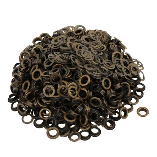 【本商品は海外出荷】お届けは通常20-30日を頂いております。製品名：グロメット; パッケージ内容：グロメット500（+/- 2％）個入り、ワッシャー500個入りメインカラー：ブロンズトーン; 材質：真鍮重量：86g; 仕上げ：ニッケルメッ...