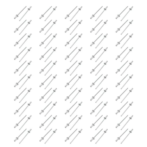 【本商品は海外出荷】お届けは通常20-30日を頂いております。製品名：ブラインドリベット; パッケージ内容：100(+/-2%) xブラインドリベットメインカラー：シルバートーン; 材質：アルミ、スチール重量：59g; 仕上げ：亜鉛メッキフ...