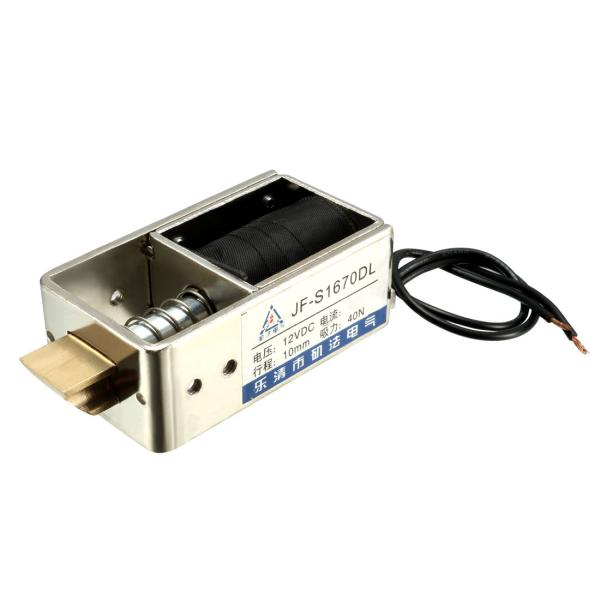 【本商品は海外出荷】お届けは通常20-30日を頂いております。フォース：40N;移動距離：10mm定格電圧：DC 12V;電流：2.5A;電力：30W;ケーブル長さ：180mm;プッシュバー直径：10mm;全長：85mmサイズ：70 x 2...