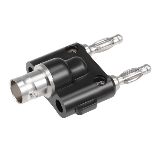 【本商品は海外出荷】お届けは通常20-30日を頂いております。製品名：BNCメスジャック-バナナコネクタ;材質：金属、プラスチックカラー：ブラック、シルバートーン合計サイズ：5.1 x 3 x 1.5 cm(L*W*T)正味重量：17gパッ...