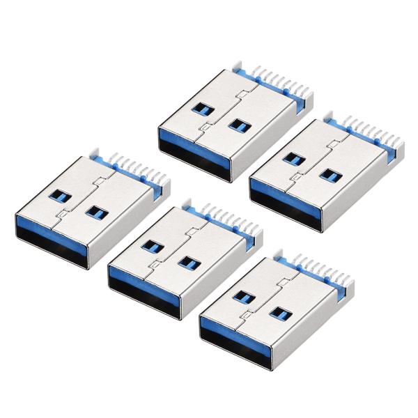 【本商品は海外出荷】お届けは通常20-30日を頂いております。PCBコネクタUSB-AM 3.0オスジャック 9ピン 180度 SMTピン数：9P、ピン間隔：1mm寸法：18.8 x 12 x 4.5mm（L * W * H）ミニUSBアプ...
