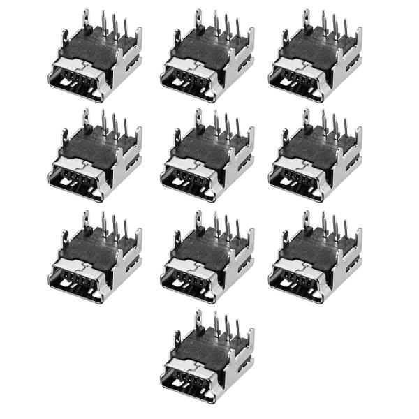 【本商品は海外出荷】お届けは通常20-30日を頂いております。小型USB PCBコネクタ 5Pメスジャック 4フィートライトアングルピン数：5P、ピン間隔：1.5mm寸法：9.7×8×5.8mm（L×W×H）ミニUSBアプリケーション：MP...