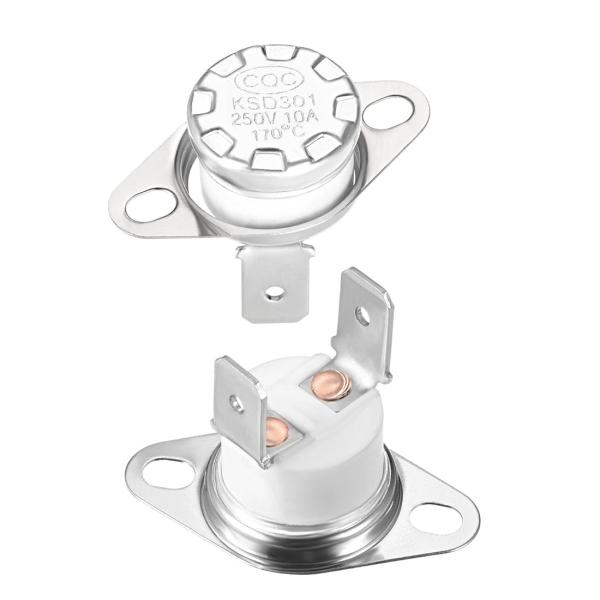 【本商品は海外出荷】お届けは通常20-30日を頂いております。タイプ: 2個 KSD301 170 ℃温度コントロールスイッチ 250V 10A NC (ノーマルクローズ)ノーマルオフ：温度コントロールスイッチ接点の元の状態は閉じており、温...