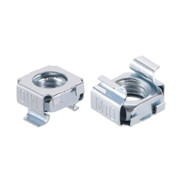 【本商品は海外出荷】お届けは通常20-30日を頂いております。プレートの穴のサイズ（フックの距離）：9.5-10mm.材質：炭素鋼で作られた、あえんが完成し、防錆メッキ。特徴：正方形のロックナットは正方形の穴があるラックとキャビネット用に設...