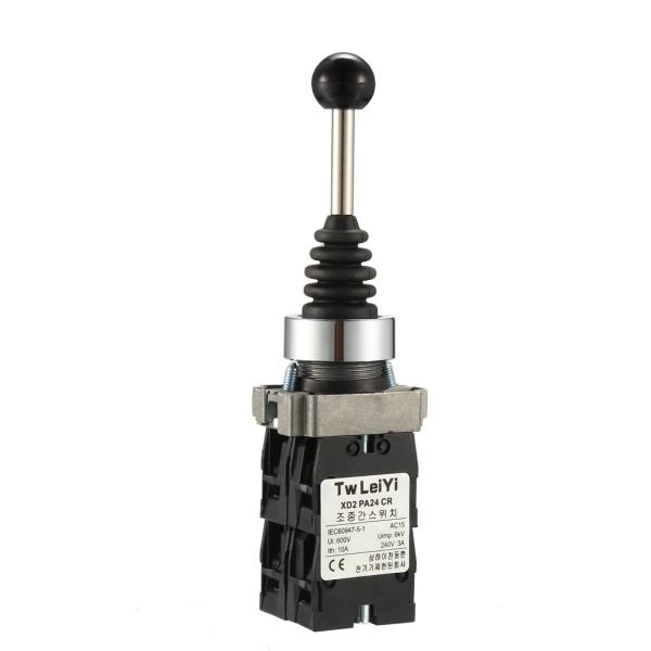 【本商品は海外出荷】お届けは通常20-30日を頂いております。4方向で操作し、 操作ハンドルを30度に傾きます。モーメンタリ型操作は1方向に1つの常開接点付きです。定格電圧: 150V / 250V / 600V; 定格電流: 15A / ...