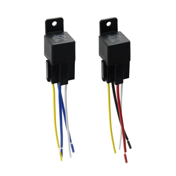 【本商品は海外出荷】お届けは通常20-30日を頂いております。DC 36V 40A 4 ピン 常開および常閉プリワイヤリレーソケットハーネスとSPST電気リレーです。4線式リレーソケット高い40Aコイル容量 - 大電流アプリケーションを簡単...