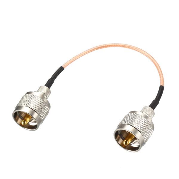 【本商品は海外出荷】お届けは通常20-30日を頂いております。UHF PL-259オス - UHF PL-259オスコネクタ付きRG316低損失同軸ケーブルニッケルメッキコネクタ本体および金メッキ真鍮コンタクト付き両端に半田付けされたPL-...