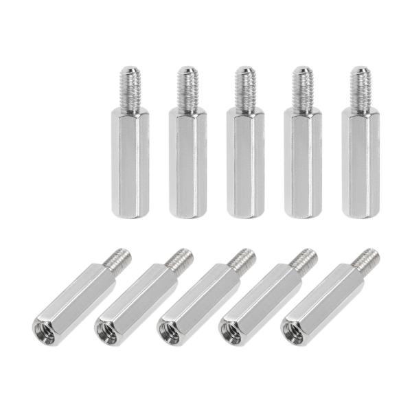 【本商品は海外出荷】お届けは通常20-30日を頂いております。√ サイズ: M3x15 mm+6 mmオス-メス 六角真ちゅう（ニッケルメッキ）PCBマザーボードスペーサースタンドオフ FPVドローンクワッドコプター用 コンピューター用 回...