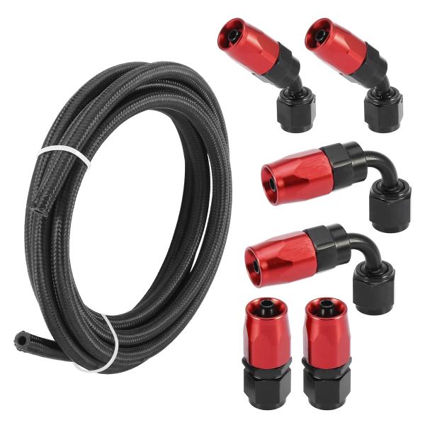 【本商品は海外出荷】お届けは通常20-30日を頂いております。編組ナイロン燃料ホースは、黒色のナイロンファイバー編組アウターカバーと塩素化ポリエチレン（CPE）合成ゴムインナーラインで作ったのです。このAN4ナイロン編組ホースキットは、クー...