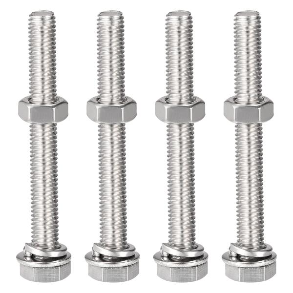 【本商品は海外出荷】お届けは通常20-30日を頂いております。スレッドサイズ：M8 x 65mmパッケージの内容: 4セット x ボルト、ナット、フラット＆ロックワッシャーキットボルトと付属品は304ステンレス鋼でできており、硬度、耐食性、...