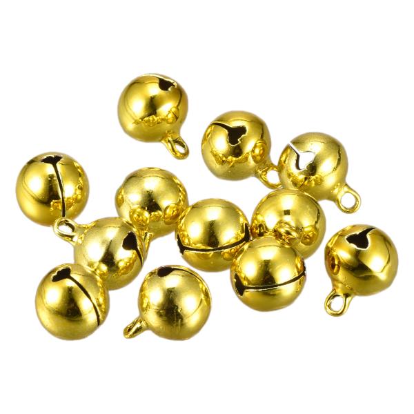 【本商品は海外出荷】お届けは通常20-30日を頂いております。【商品】 100個 DIYジングルベル; カラー：ゴールドトーン; パーフォレーション直径：2mm; ベル直径(Max.)：12mm【耐久性のある素材】DIYの小さなベルは銅素材...