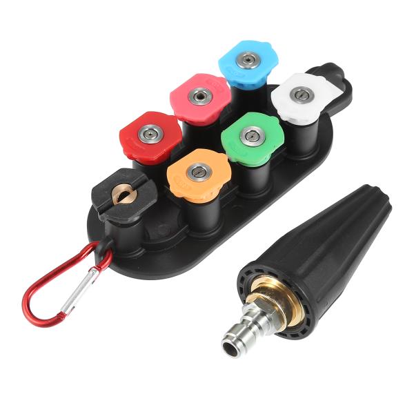 【本商品は海外出荷】お届けは通常20-30日を頂いております。最大使用圧力：4000 PSI; 高圧洗浄機のノズルチップ内径：6.8 mm, 回転ノズル内径：7.2 mm, ノズルホルダーの寸法：14.8x5.7 cm(L*W), 水の流れ...