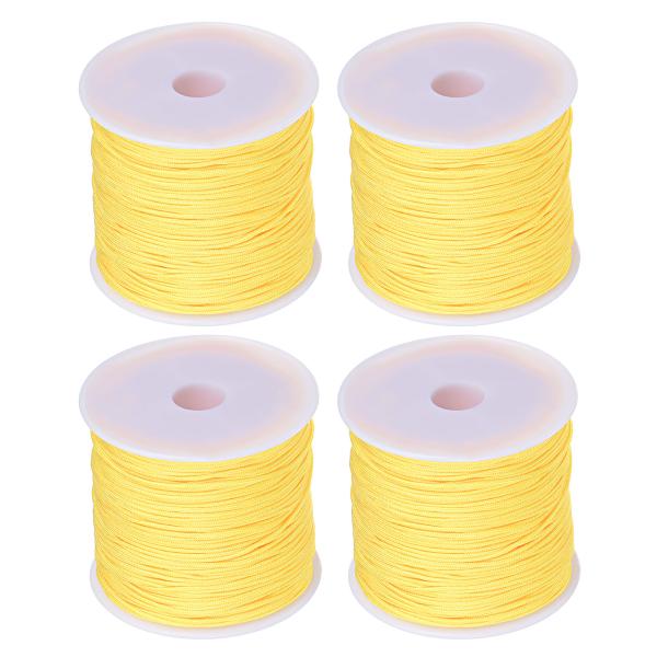 【本商品は海外出荷】お届けは通常20-30日を頂いております。サイズ - 4巻 x 50 ヤード (45M) 直径約0.8mmのナイロンクラフト糸です。さまざまな色を取り揃えています。素材 - 柔軟なナイロンコード、非常に柔らかく滑らかな表...