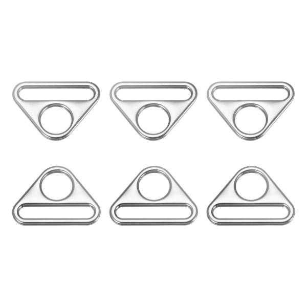 【本商品は海外出荷】お届けは通常20-30日を頂いております。[三角バックル] - このセットには、シルバートーンのDリングバックルが6個入っています。合計サイズ：38.5mm x 28mm x 3 mm(L*W*T); 楕円形の穴のサイズ...