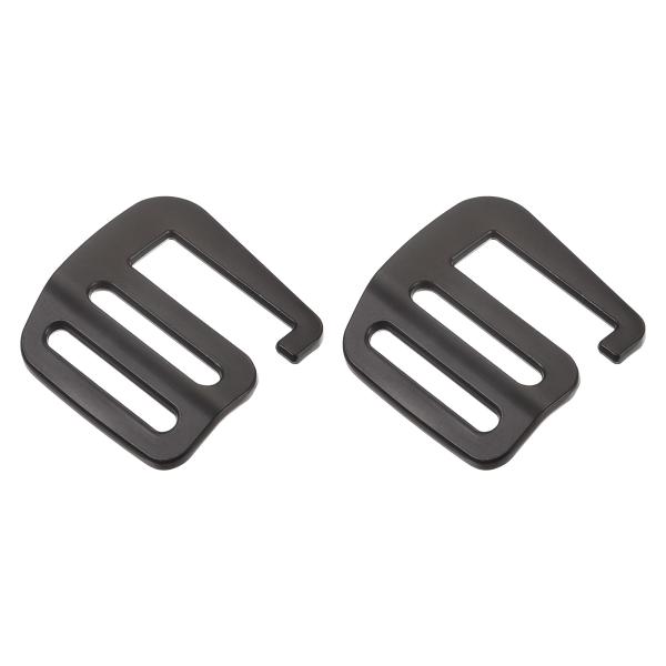 【本商品は海外出荷】お届けは通常20-30日を頂いております。【G型フックウェーブバックル】 - パッケージにはマットブラック色のアジャスタスライドバックルが2個同梱されます。全体サイズ：39mm x 39mm x 2.7mm(L*W*T)...