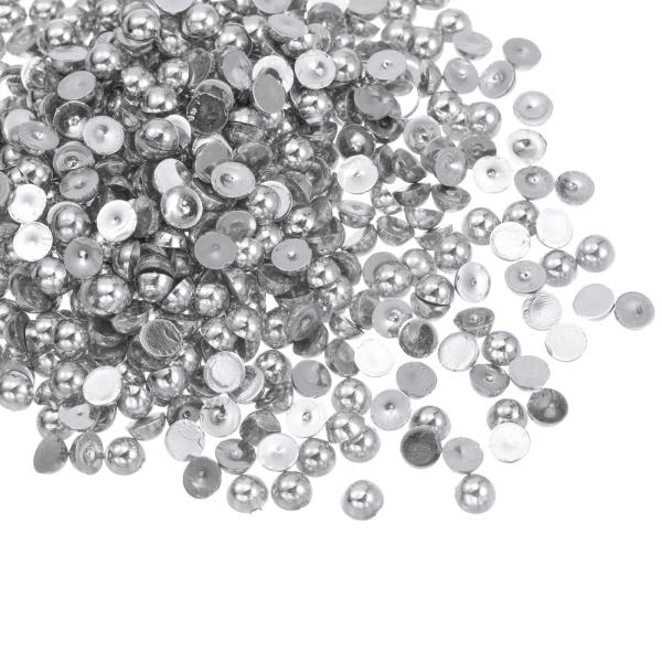 【本商品は海外出荷】お届けは通常20-30日を頂いております。サイズ - 直径：4mm; カラー：メタリックシルバートーン; 500 x ハーフパールビーズ材質 - 半円真珠は上質なプラスチック素材を使用しており、カラフルで色あせしにくく、...