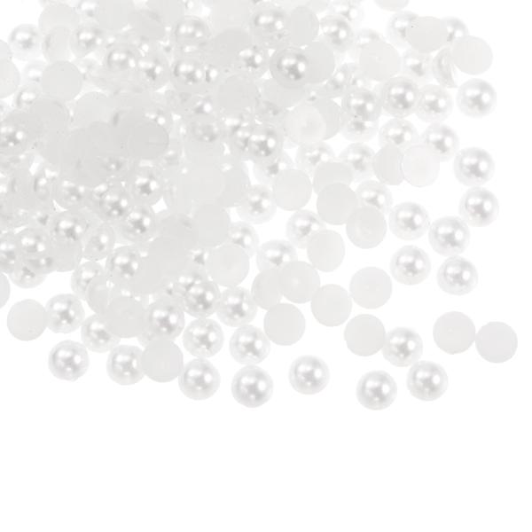 【本商品は海外出荷】お届けは通常20-30日を頂いております。サイズ - 直径：5mm; カラー：ホワイト; 200 x ハーフパールビーズ材質 - 半円真珠は上質なプラスチック素材を使用しており、カラフルで色あせしにくく、表面が滑らかで傷...