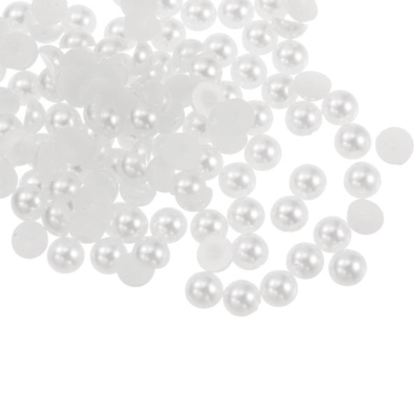 【本商品は海外出荷】お届けは通常20-30日を頂いております。サイズ - 直径：6mm; カラー：ホワイト; 120 x ハーフパールビーズ材質 - 半円真珠は上質なプラスチック素材を使用しており、カラフルで色あせしにくく、表面が滑らかで傷...
