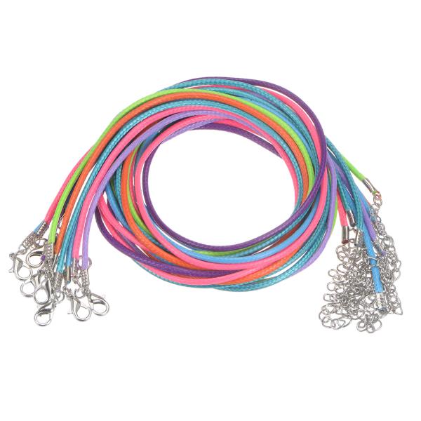 【本商品は海外出荷】お届けは通常20-30日を頂いております。サイズ - コード長さ: 60cm, コード径: 2mm, 外部チェーン: 5cm材料 - これらのジュエリー製作用ネックレス ストリングは、丈夫で軽量、壊れにくいワックス コッ...