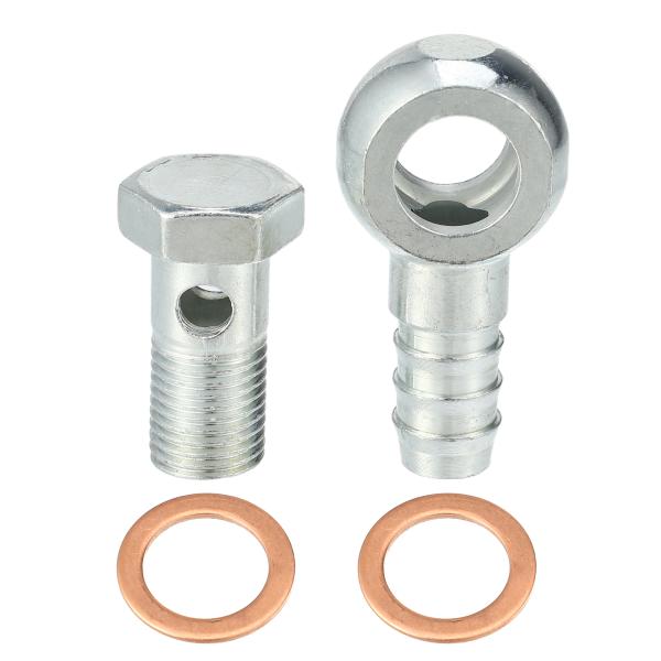 【本商品は海外出荷】お届けは通常20-30日を頂いております。1セット ユニバーサルメタルバンジョー継手アダプター寸法：アダプターのサイズ:52x27mm(L*W); バンジョー内径:14mm; バーブ外径:14mm; ワッシャーサイズ:2...