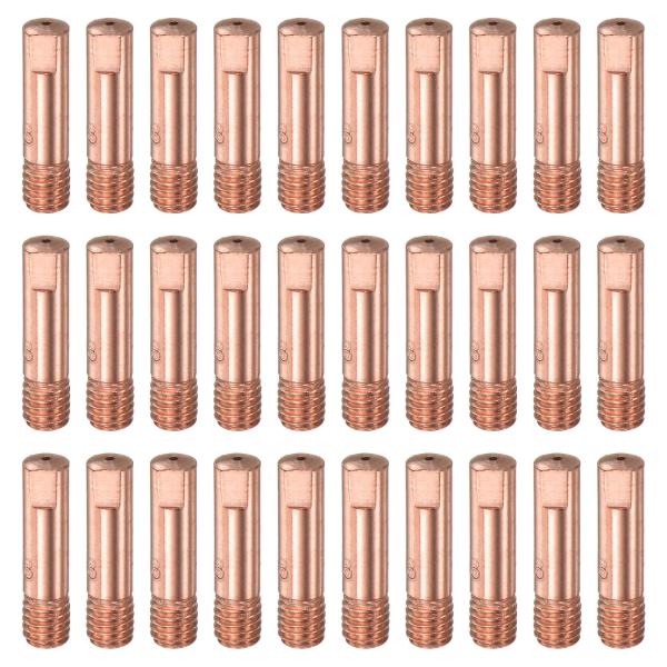 【本商品は海外出荷】お届けは通常20-30日を頂いております。サイズ-長さ：25mm、ボア径:0.8mm、直径:6mm、加工処理：冷間鍛造、接続ネジ:M6*6mm材料-赤銅から作られた接点チップは、優れた導電性、熱伝導性、延性、耐食性を示し...