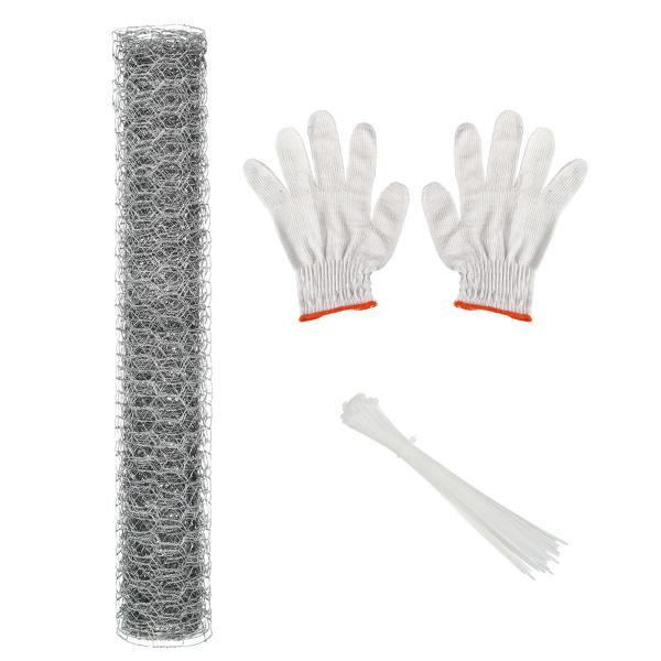 【本商品は海外出荷】お届けは通常20-30日を頂いております。全長：4 M、幅：40 cm、穴のサイズ：2.5 x 1.5 cm(L*W)、線径：0.6 mm、パッキングリスト:1シート x 金網ネット、50個 x ジップネクタイ、1ペア ...