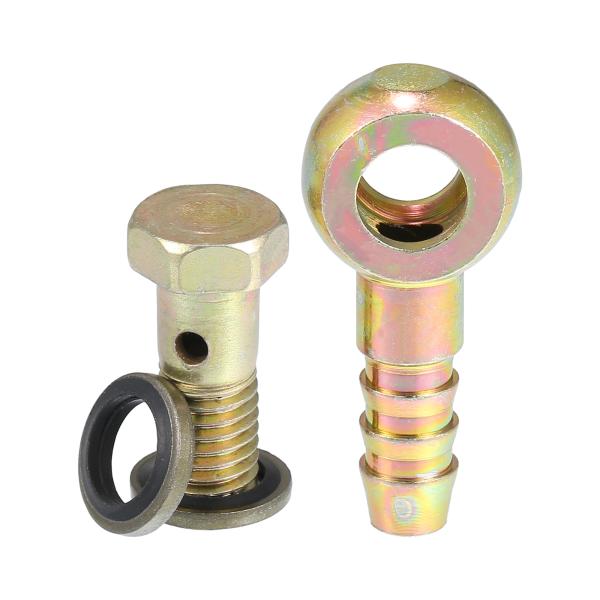 【本商品は海外出荷】お届けは通常20-30日を頂いております。交換用 - カーボンスチール製ターボブレーキラインボルトアダプターキットは、M10x1.5スレッドサイズを持つほとんどの車に適しています。ボルトアダプターサイズ：30x15mm ...