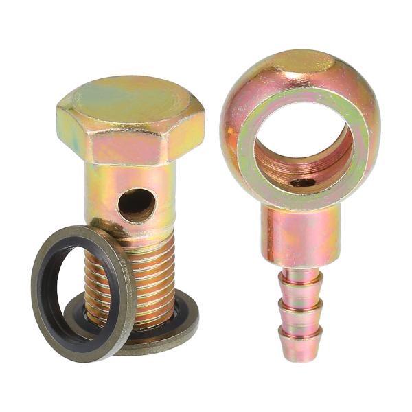 【本商品は海外出荷】お届けは通常20-30日を頂いております。交換用 - 炭素鋼製ターボブレーキラインボルトアダプターキットは、M12x1.25スレッドサイズを持つほとんどの車に適しています。ボルトアダプターサイズ：33x19mm / 1....