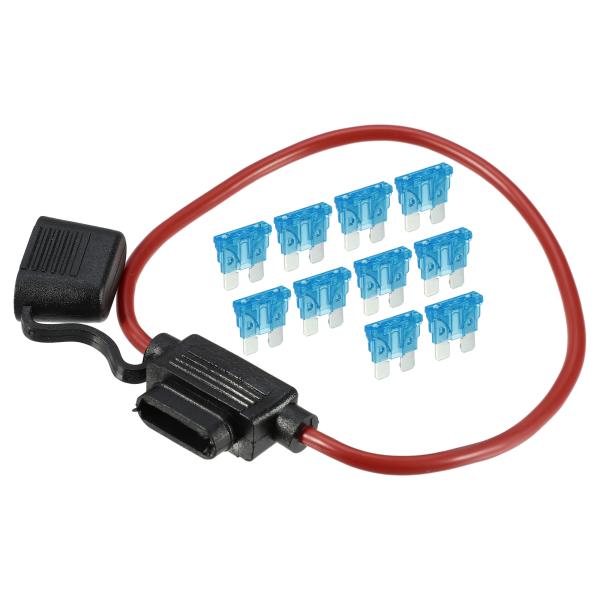 【本商品は海外出荷】お届けは通常20-30日を頂いております。交換用 - 電流：15A、ワイヤー長さ：11.02インチ、ワイヤー直径：0.16インチ、ヒューズホルダーサイズ：1.61インチx0.87インチ、ヒューズサイズ：0.75インチx0...