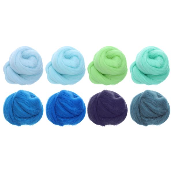 【本商品は海外出荷】お届けは通常20-30日を頂いております。製品パラメーター：色：8色、素材：ウール、重量：80g / 2.82oz、各色10g / 0.35oz、パッケージ内容：ニードルフェルティングウール1セット。快適な素材＆柔らかい...