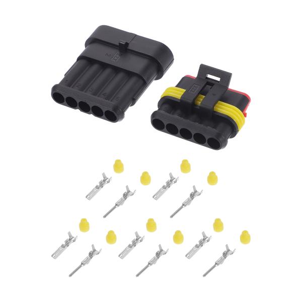 【本商品は海外出荷】お届けは通常20-30日を頂いております。交換用 - 5ピンウェイ端子コネクタは、オートバイ、トラック、船舶、ジェットスキー、スクーター、車両、ボートなどのさまざまなワイヤーコネクタに適しています。機能 - コネクタキッ...