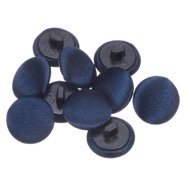 【本商品は海外出荷】お届けは通常20-30日を頂いております。サイズ - 直径15mm、高さ8mmのネイビーブルーの丸いボタン10個が入っています。素材 - このボタンはプラスチック製で、丈夫で耐久性があり、緻密に織られた綿の生地で覆われて...