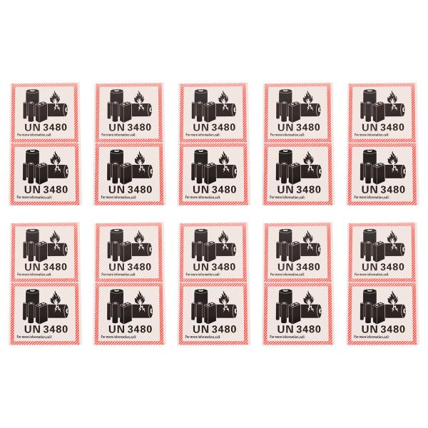 【本商品は海外出荷】お届けは通常20-30日を頂いております。はいそう、倉庫取り扱い、警告、注意表示、職場などで広く使用されています。サイズ：120 x 110mm/4.68 x 4.29"；50枚入りの警告ステッカー；「UN3480、詳細...