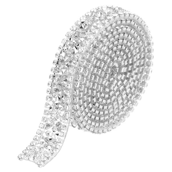 【本商品は海外出荷】お届けは通常20-30日を頂いております。[サイズとパッケージ] - カラー：シルバー、材質: 樹脂、鉄、幅: 15 mm、全長: 0.91 M/1ヤード、パッケージ内容：1個 x ラインストーンリボン。[良質な素材] ...