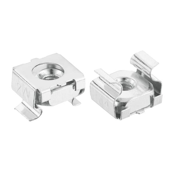 【本商品は海外出荷】お届けは通常20-30日を頂いております。[ケージナット] カラー：シルバー、材質: 炭素鋼、仕上げ: 亜鉛メッキ、ねじサイズ:M4 x 0.7、全体サイズ:13x12x9 mm(L*W*H)[炭素鋼素材] 亜鉛メッキ炭...