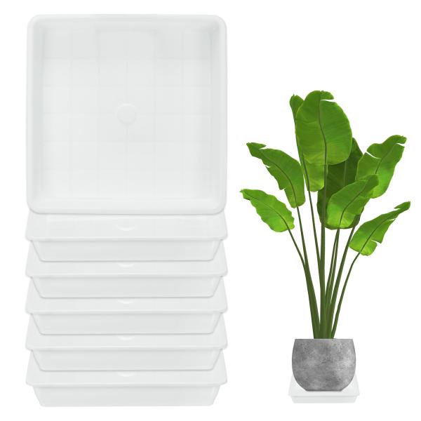 【本商品は海外出荷】お届けは通常20-30日を頂いております。[多目的利用] - この正方形の植木鉢用ソーサーは、陶器、プラスチック、その他の材料で作られたほとんどの植木鉢に適応できます。屋内でも屋外でも、植木鉢からの水が植え付けラッ ク、...