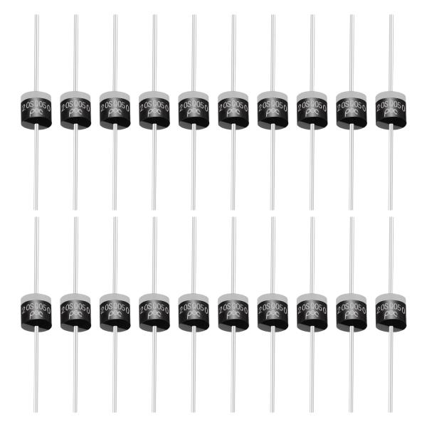 【本商品は海外出荷】お届けは通常20-30日を頂いております。素材：半導体；20A 50V；本体寸法：9 x 9mm/0.320 x 0.35"(D*L)、各総長：6.2cm / 2.44"；パッキングリスト：20 x ショットキーダイオー...