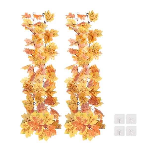 【本商品は海外出荷】お届けは通常20-30日を頂いております。素材：シルク、プラスチック/色：明るいイエロー/ブロンズ/サイズ：175×10×20cm（5.74ft×3.94"×7.87"）/内容：ガーランド2本、フック4個耐久素材-シルク...