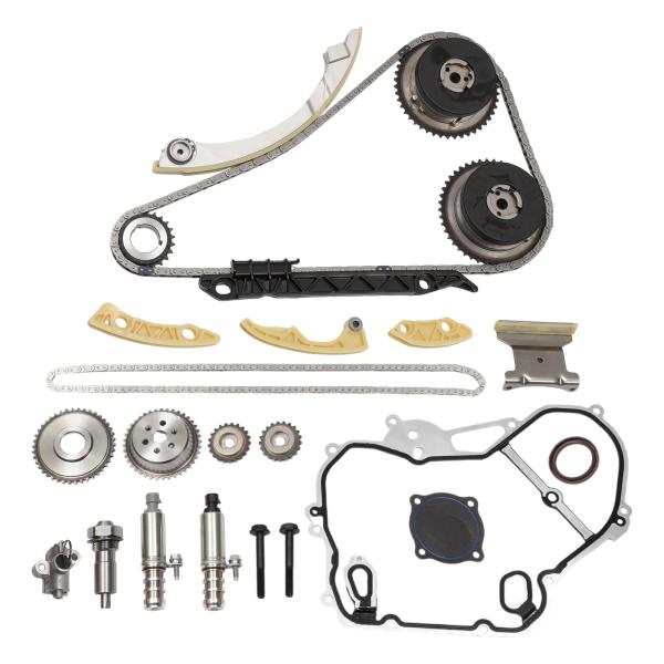 【本商品は海外出荷】お届けは通常20-30日を頂いております。アイテムリスト: タイミングチェーン2本、シャフトスプロケット7本、タイミングチェーンシールドキット1個、ガイドレール6本、カムシャフトフェーザー2本、タイミングテンショナー2本...