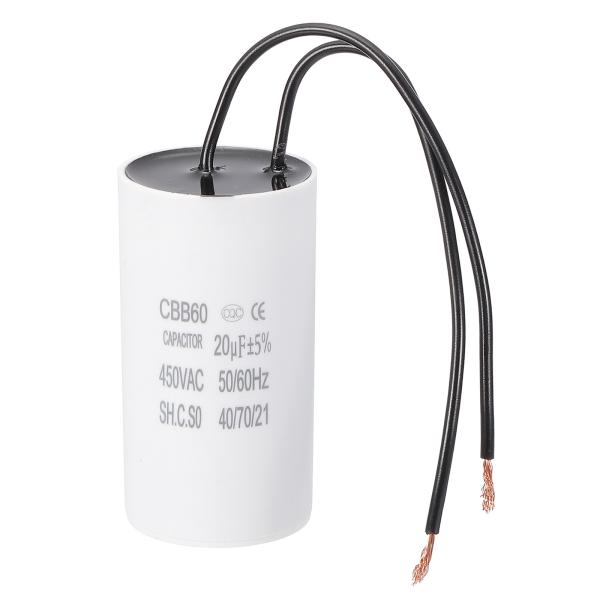 【本商品は海外出荷】お届けは通常20-30日を頂いております。仕様：定格容量：20uF；定格電圧：450V AC；定格周波数：50/60Hz；リードタイプ：2本のリード；容量偏差：±5%；動作温度：40/70/21℃；本体サイズ：70x38...