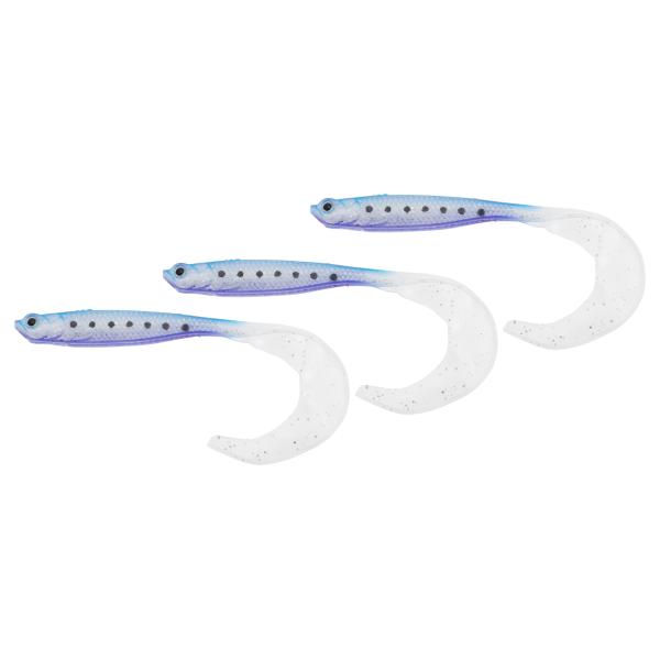 【本商品は海外出荷】お届けは通常20-30日を頂いております。【商品仕樣】タイプ：カーリーテールワーム x3個 / 長さ：12cm / 重量：6.5g / カラー：青白【リアルな泳ぎ】 自然な獲物の動きをリアルに再現し、幅広い魚種を効果的に...