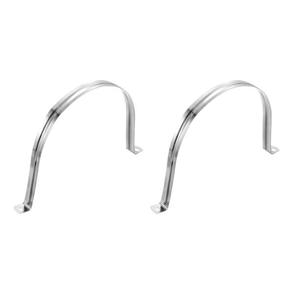 【本商品は海外出荷】お届けは通常20-30日を頂いております。[剛性パイプストラップ] - 厚さ：0.6mm；取り付け穴径：6mm；適合パイプ直径（OD）：160mm/6.3"；バンド幅：17mm/0.67"；総高さ：160mm/6.3"；...