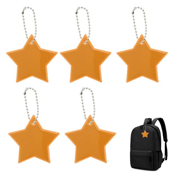 【本商品は海外出荷】お届けは通常20-30日を頂いております。【商品仕樣】スタイル：星型 / カラー：ダークオレンジ / サイズ：6x6cm(同色5個入り)【視認性を高める】反射効果で視認性を向上させ、夜間の安全を守ります。特に自転車や徒歩...