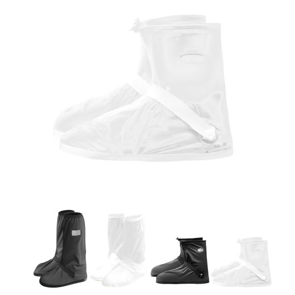 【商品仕樣】サイズ：Mサイズ/適応靴サイズ目安24-24.5(28cmx22cmx10.7cm)、カラー：透明、タイプ：反射固定バンド付きローカット、素材：PVC【安全性向上】両側の反射ストリップで視認性を高め、滑り止めソールが追加のトラク...